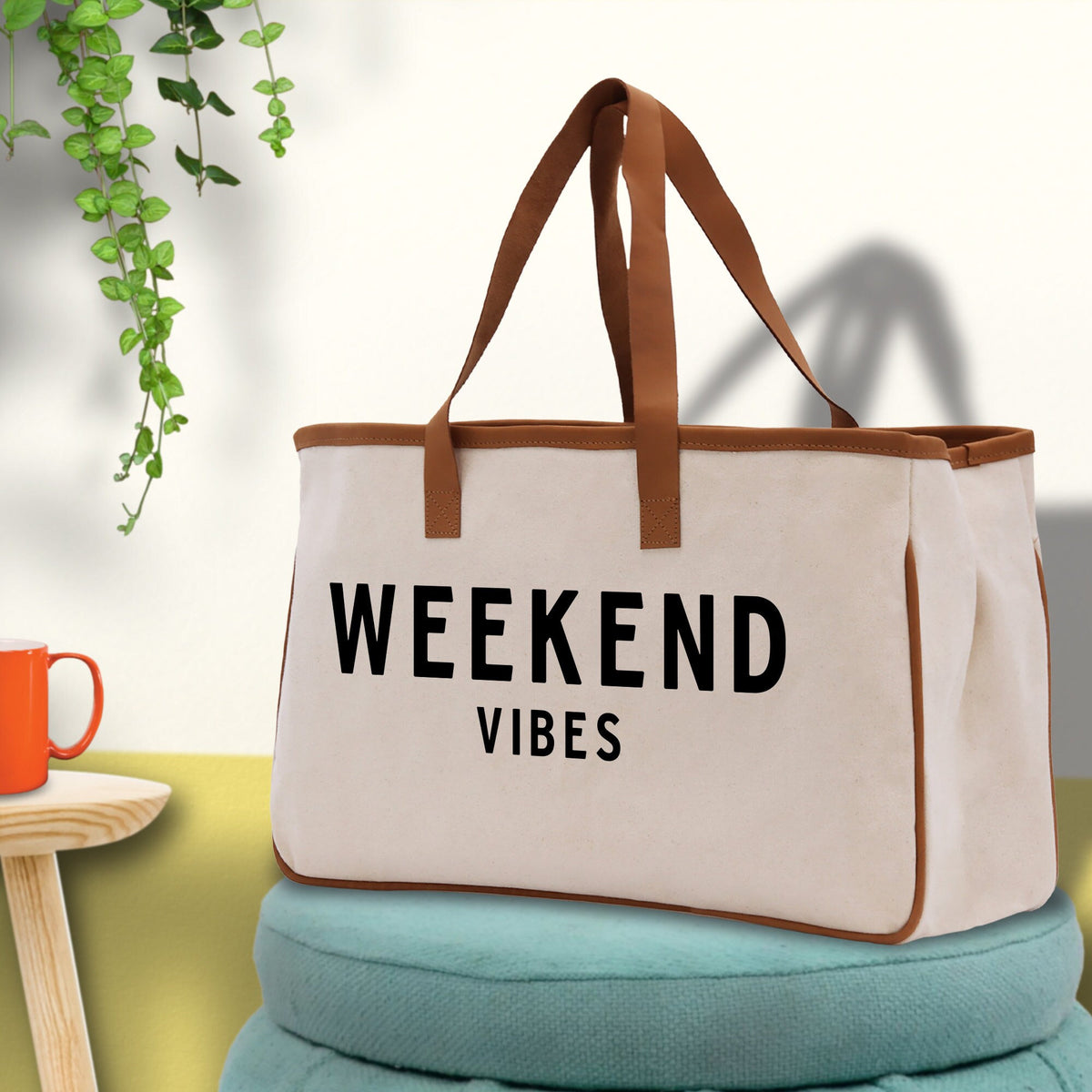 Weekend Vibes Beach Tote Bag - Large Chic Tote Bag - Gift for Her - Gi ...